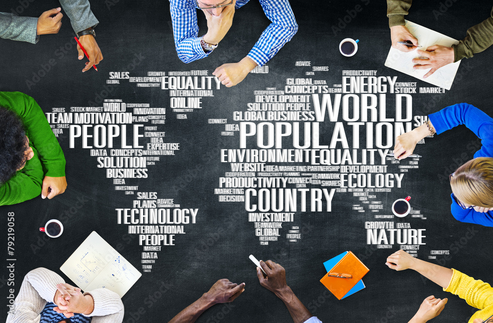 World Population Global People Community International Concept Stock ...