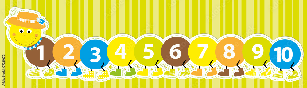 caterpillar with numbers 1-10 for children Stock Vector | Adobe Stock