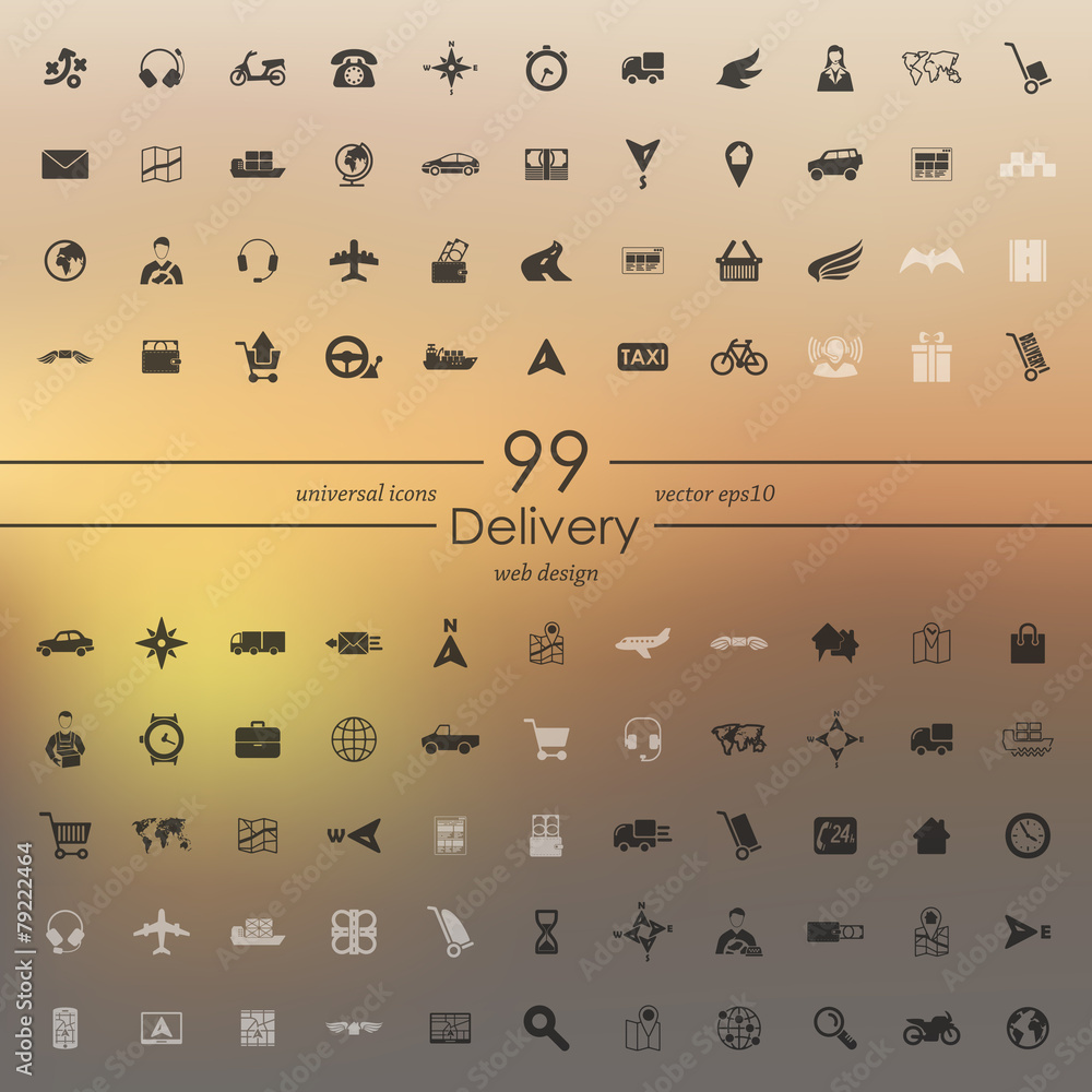 Set of delivery icons Stock Vector | Adobe Stock