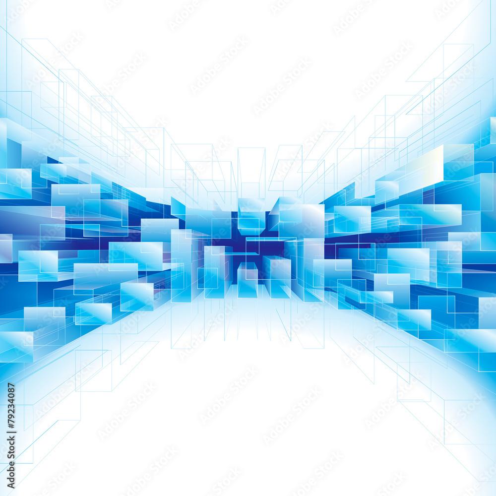 Abstract blue perspective structure background. Stock Vector | Adobe Stock