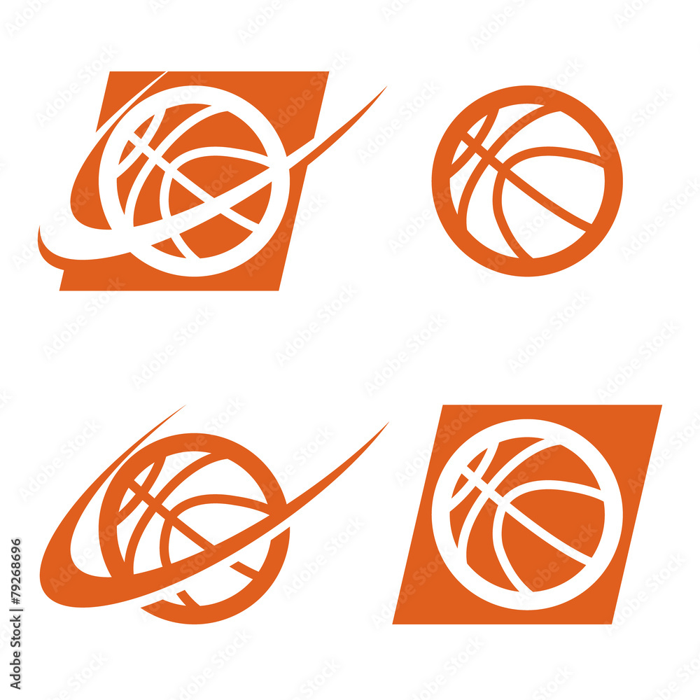 Set of basketball logo icons Stock Vector | Adobe Stock