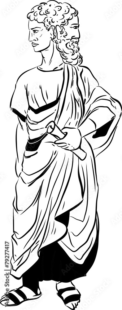 Sketch of Janus Stock Vector | Adobe Stock