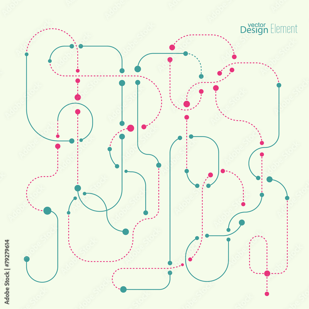 Abstract background with curved lines, dotted lines dots. Stock Vector ...