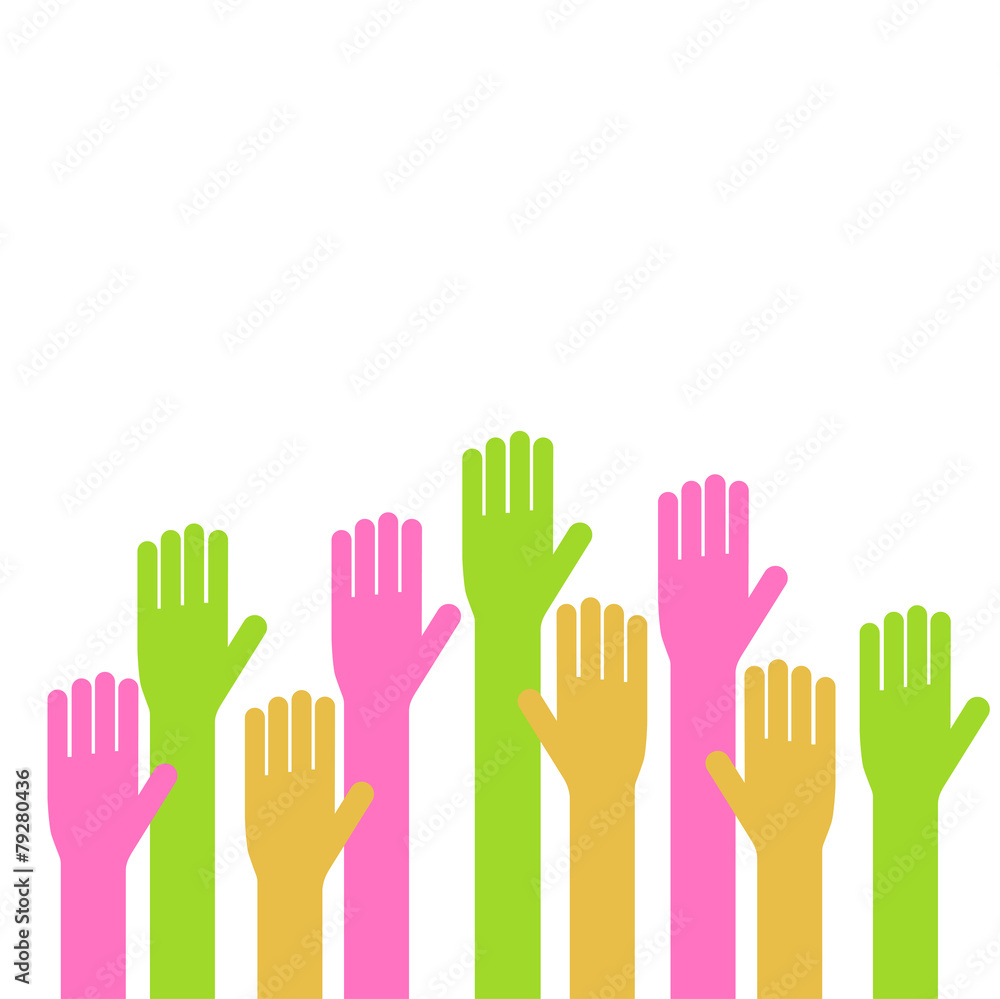 Vector illustration of hands on white background Stock Vector | Adobe Stock