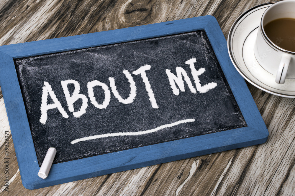about me фотография Stock | Adobe Stock