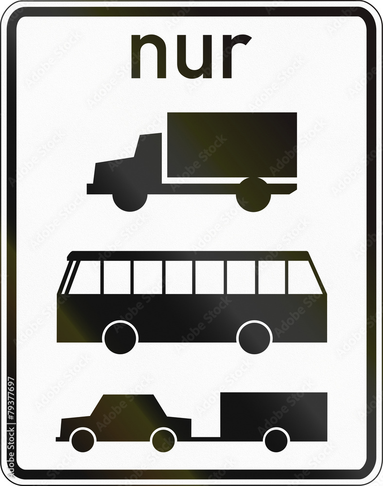 German traffic sign additional panel to specify the meaning of other ...