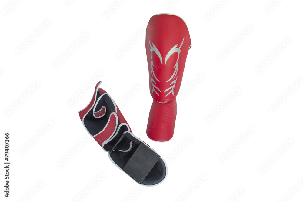 Foot protection in martial arts isolated on white background Stock ...