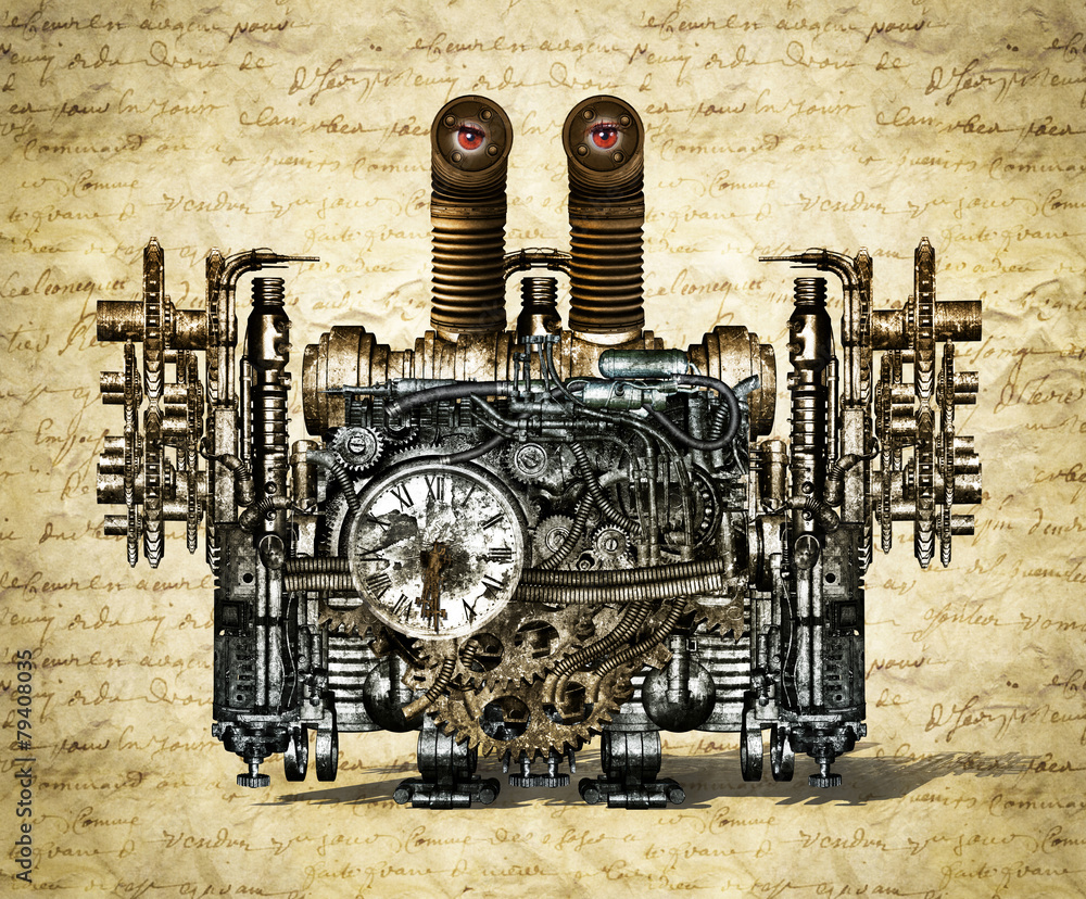 Nostalgic Time Machine Stock Illustration | Adobe Stock