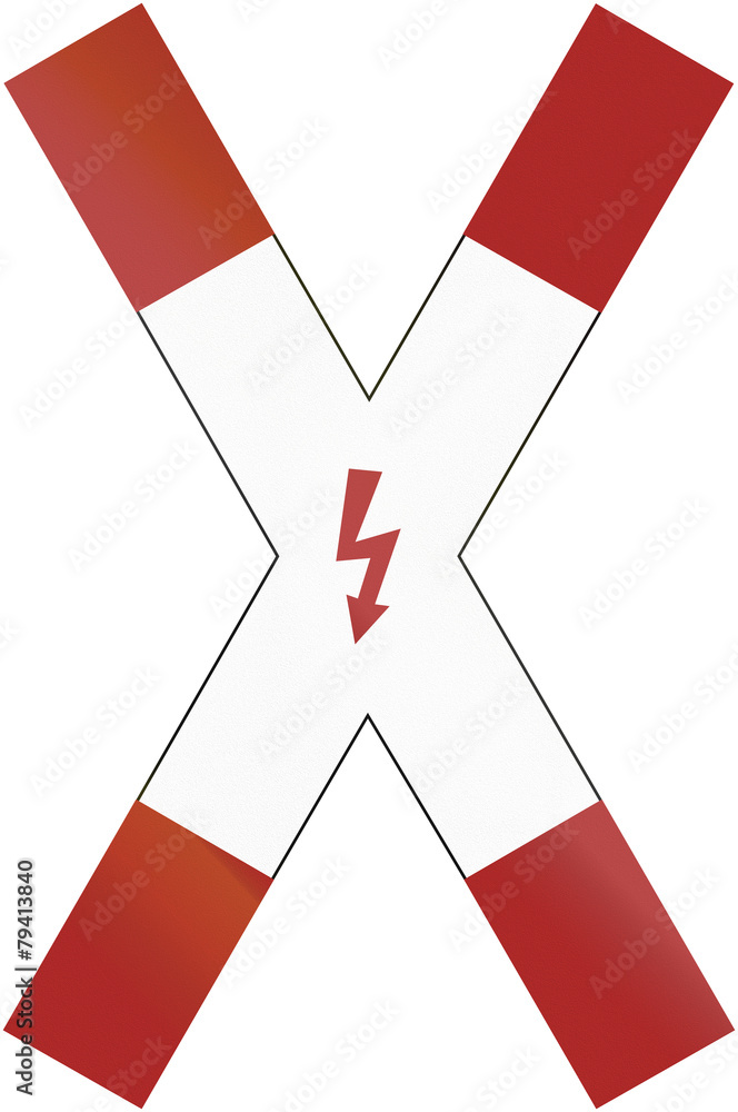 Warnkreuz/German warning sign for unguarded level crossing with ...