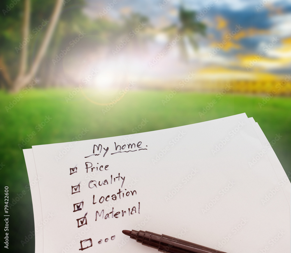 check list for buy house and real estate Stock Photo | Adobe Stock