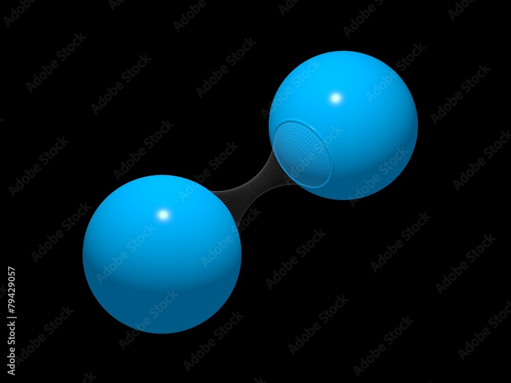 Bond between two particles. Oxygen molecule Stock Illustration | Adobe ...