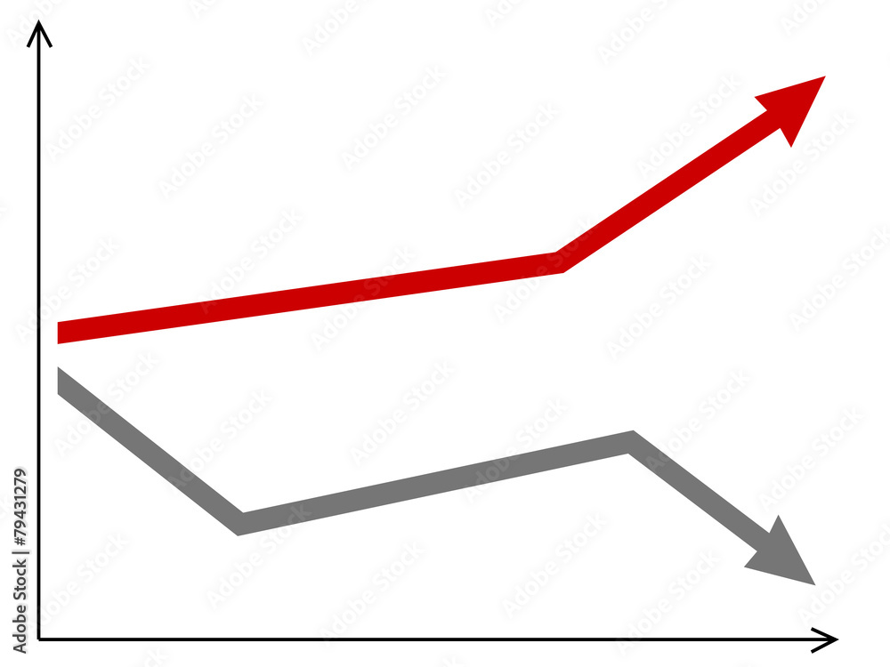 diagram vector diagram with arrows going up and down Stock Vector ...