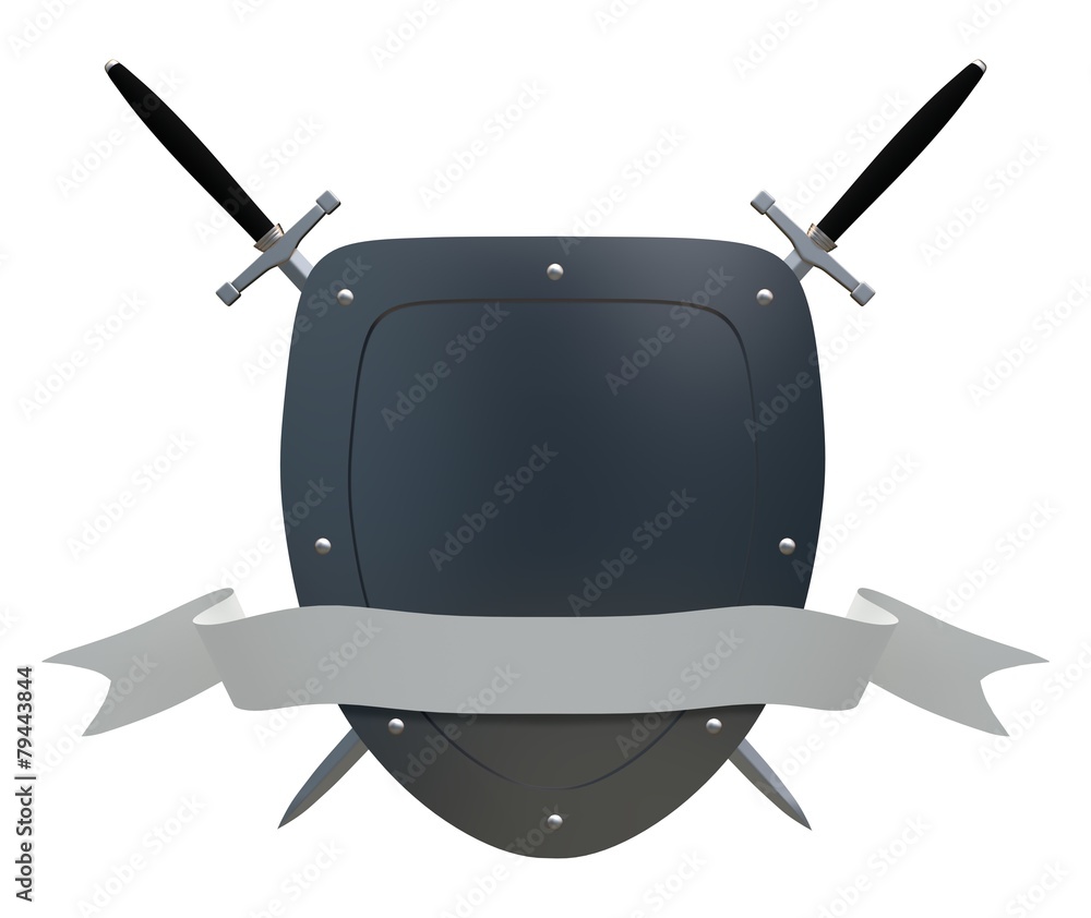 Swords Shield Scroll Stock Illustration | Adobe Stock