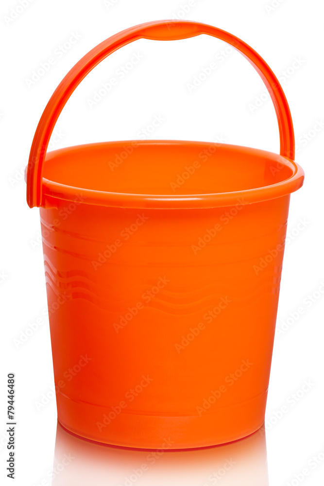 Orange plastic bucket Stock Photo | Adobe Stock