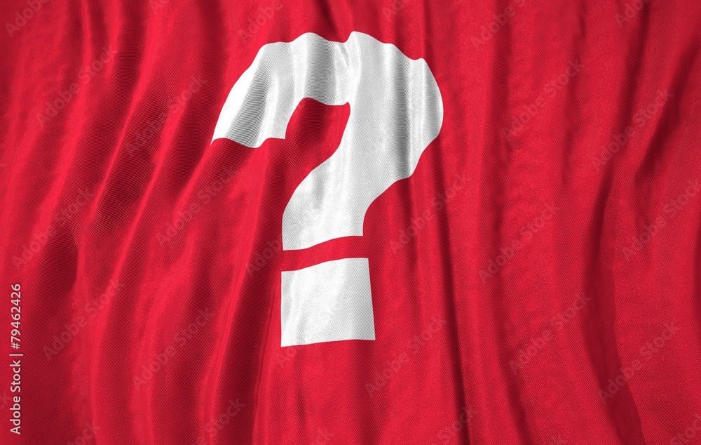 White question mark corrugated realistic flag 3d illustration Stock ...