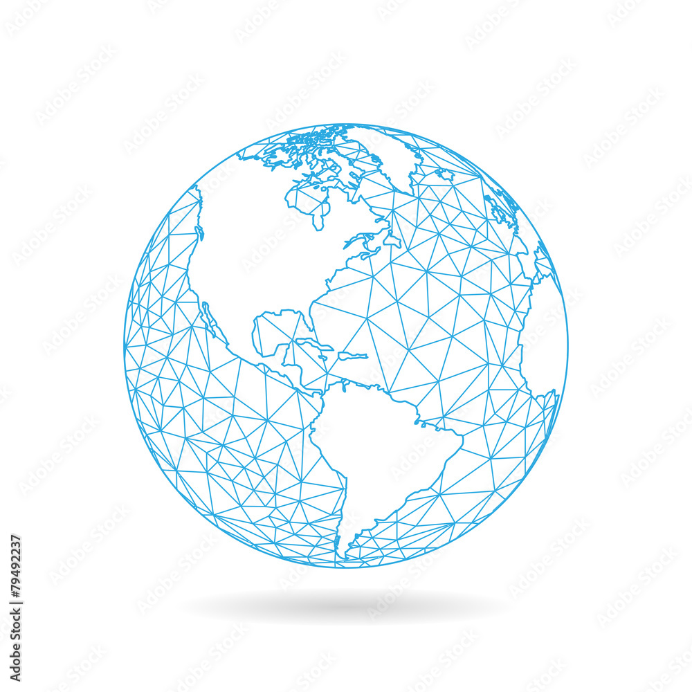 Geometric abstract earth globe. Vector illustration. Stock Vector ...