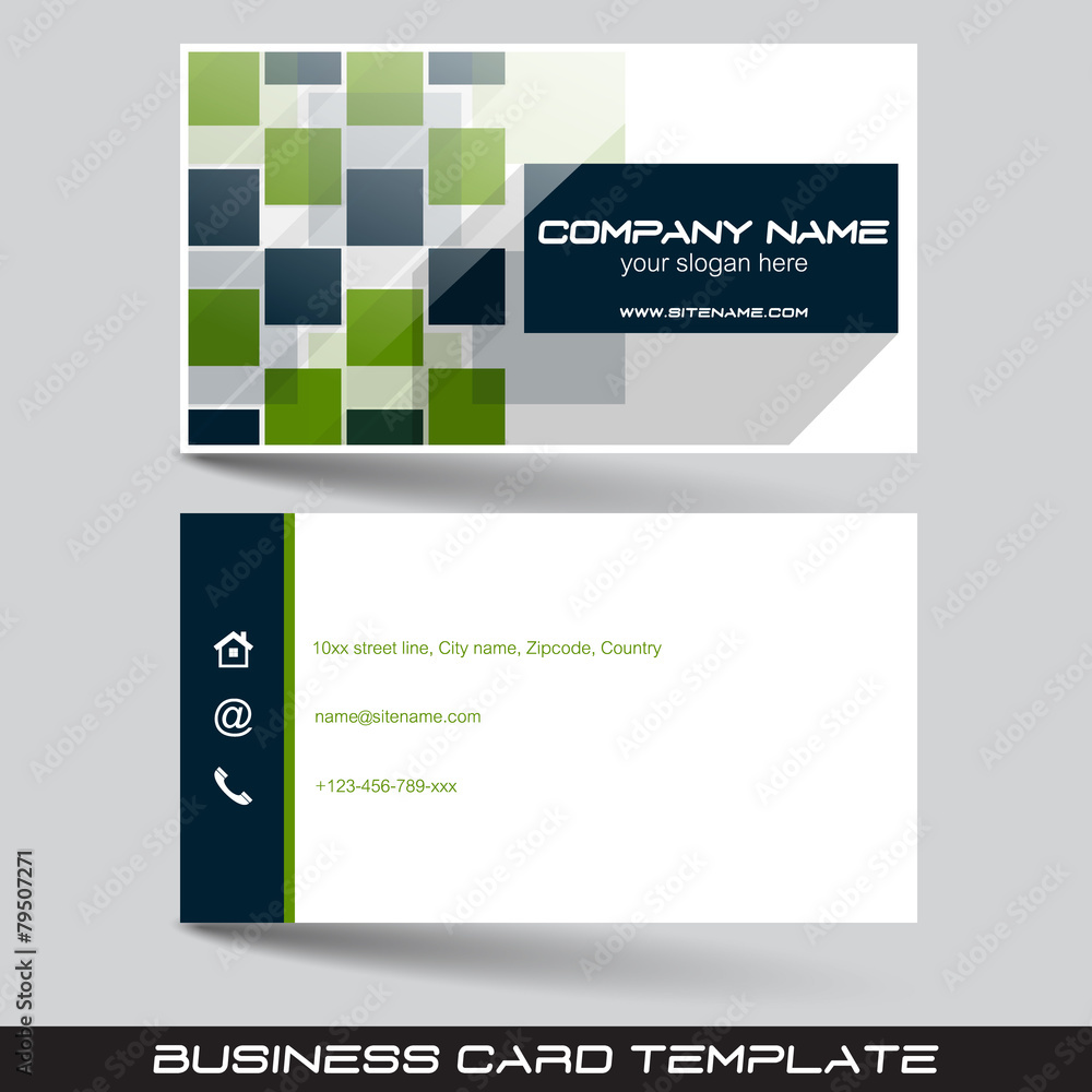 Business card template with front and back side Stock Vector | Adobe Stock