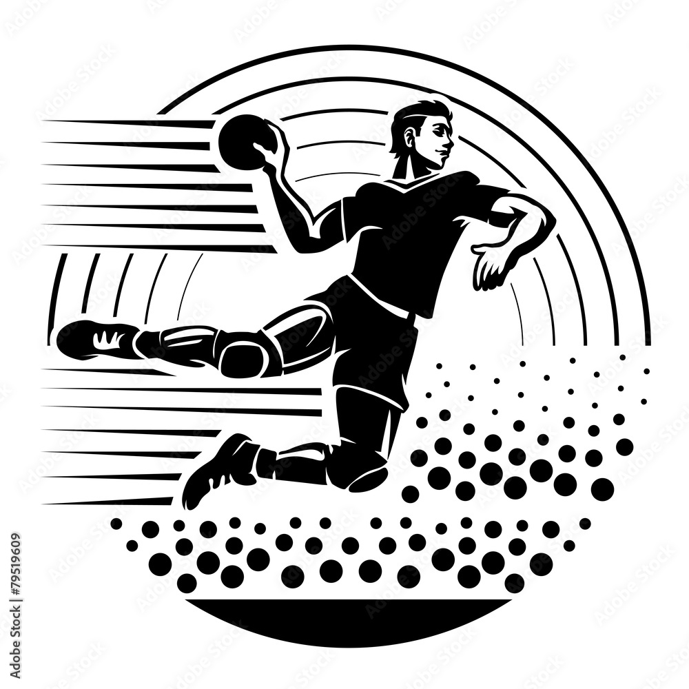 Handball.Illustration in the engraving style. Stock-Vektorgrafik ...