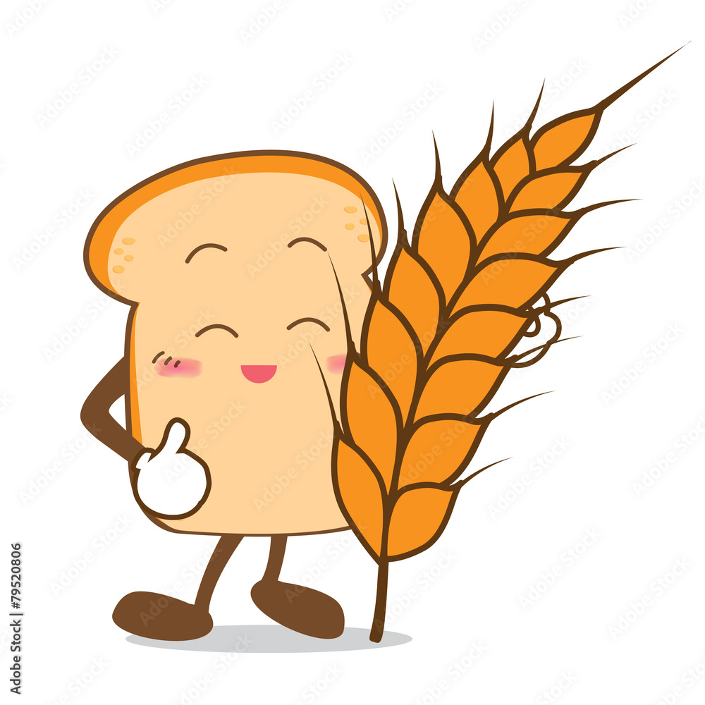 Cartoon Slice Of Wheat Bread