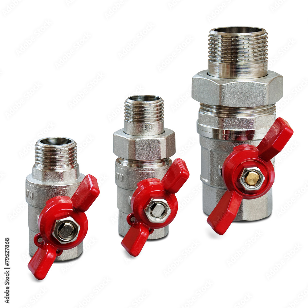 Valves for hot water isolated on a white background Stock Photo | Adobe ...