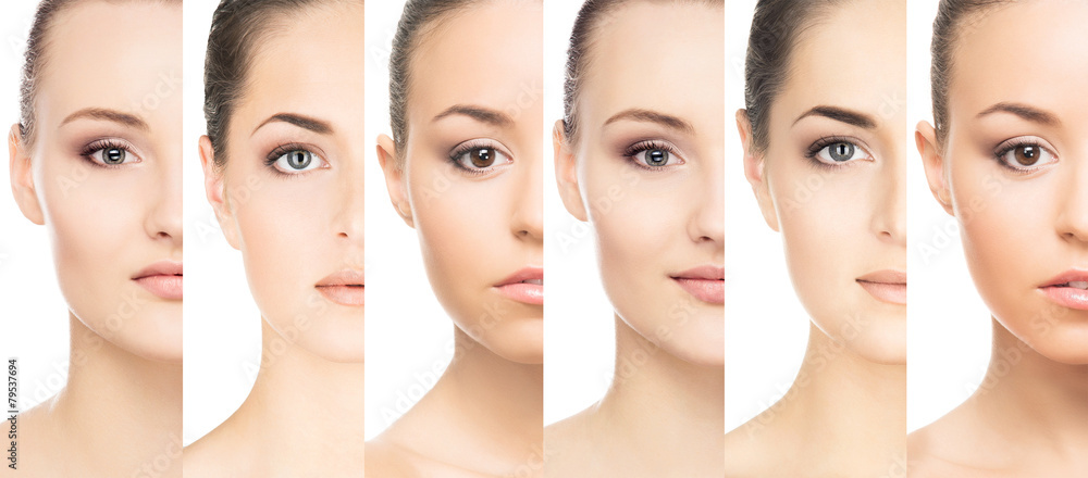 Female portraits collection. Faces of a different women. foto de Stock ...