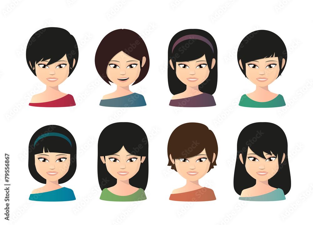 Female asian avatar Stock Vector | Adobe Stock