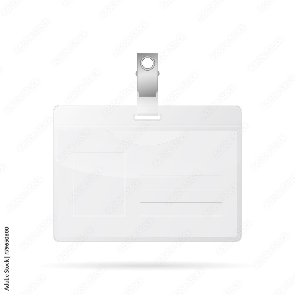 Badge template, identification card. Isolated on white. Stock Vector ...