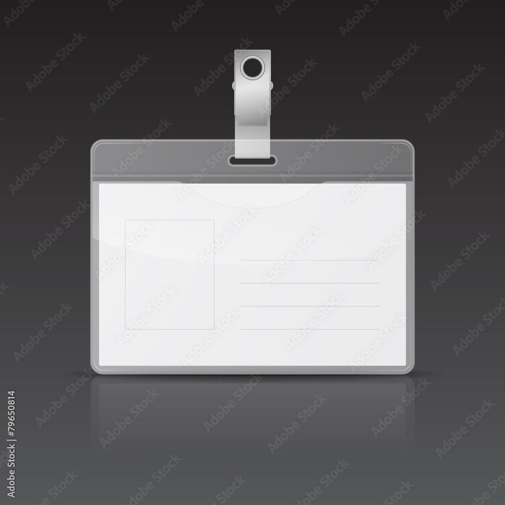 Vector ID card with reflection on black background Stock Vector | Adobe ...