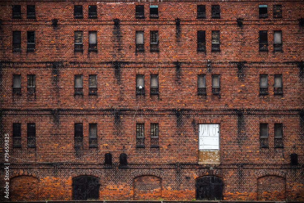 wall of the old factory building of red brick Stock Photo | Adobe Stock