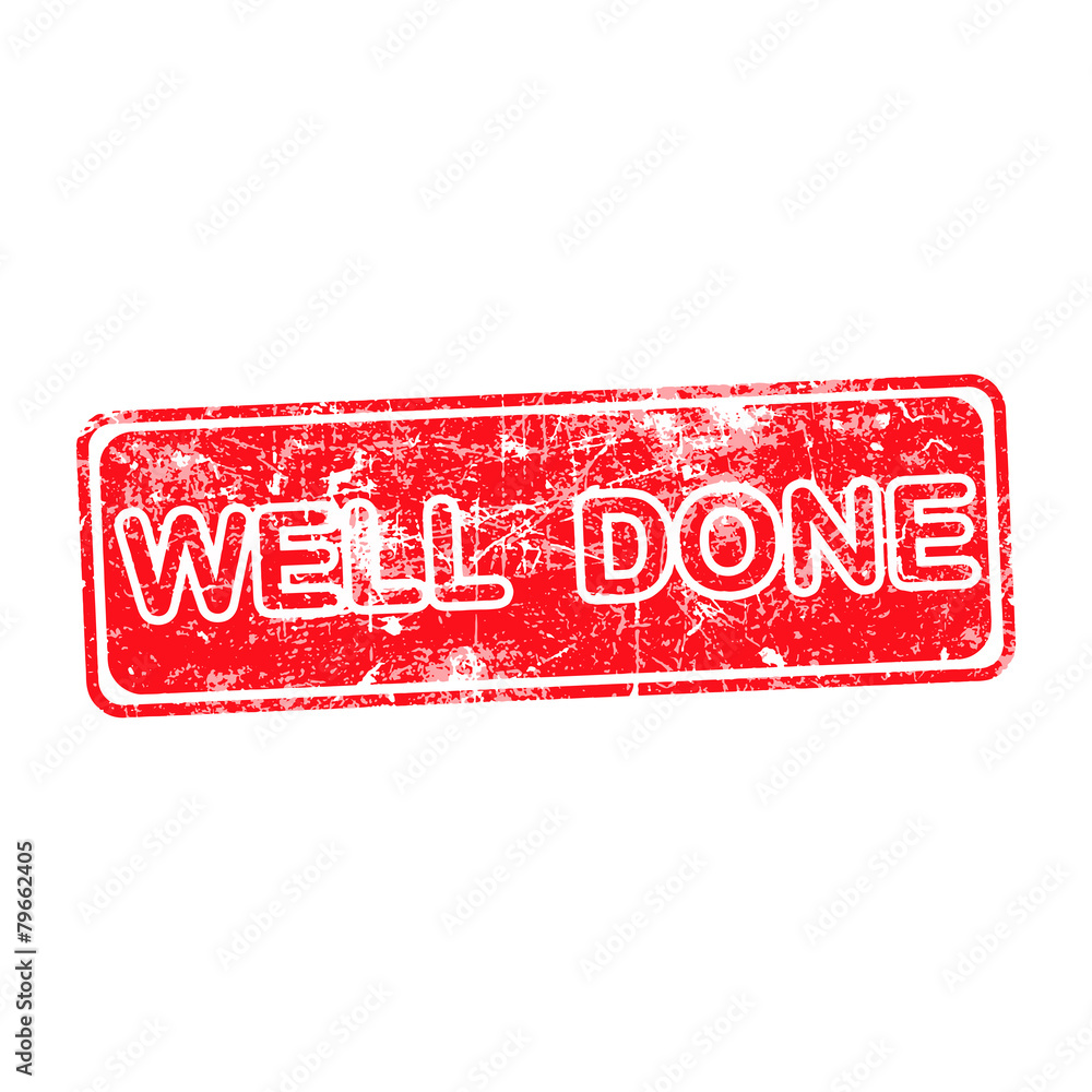 WELL DONE red Rubber Stamp over a white background. Stock Vector ...