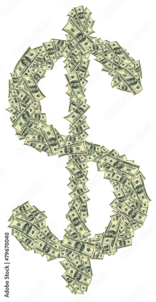 Big dollar sign made of dollars as a symbol of profit Stock Photo ...