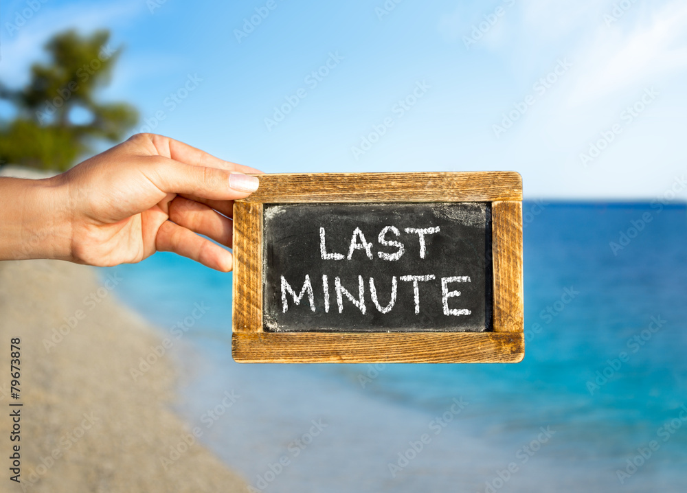 Last Minute handwritten on a blackboard Stock Photo | Adobe Stock