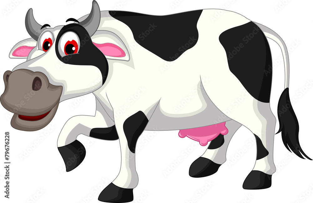 cow cartoon posing Stock Vector | Adobe Stock