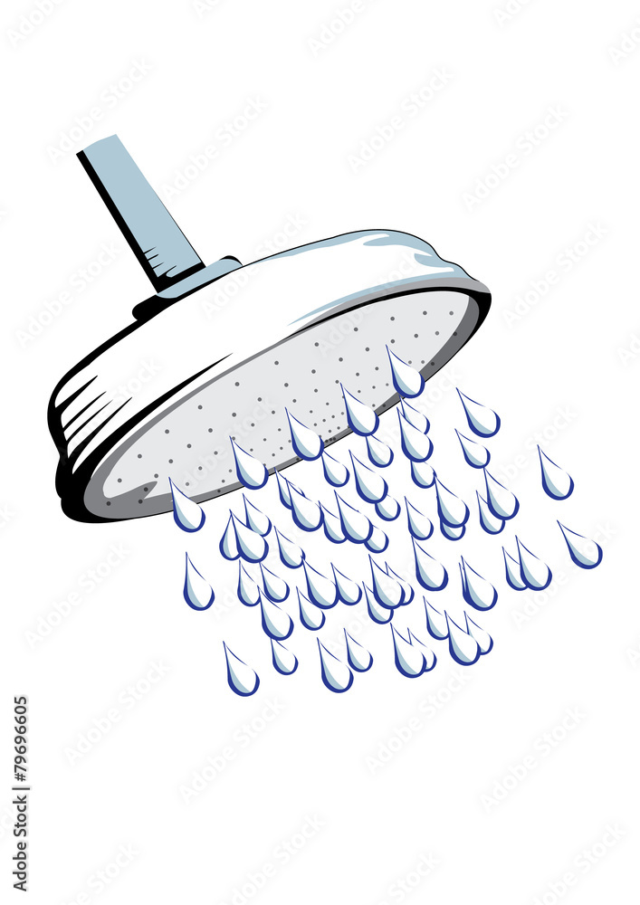 Cartoon illustration of shower head Stock Vector | Adobe Stock