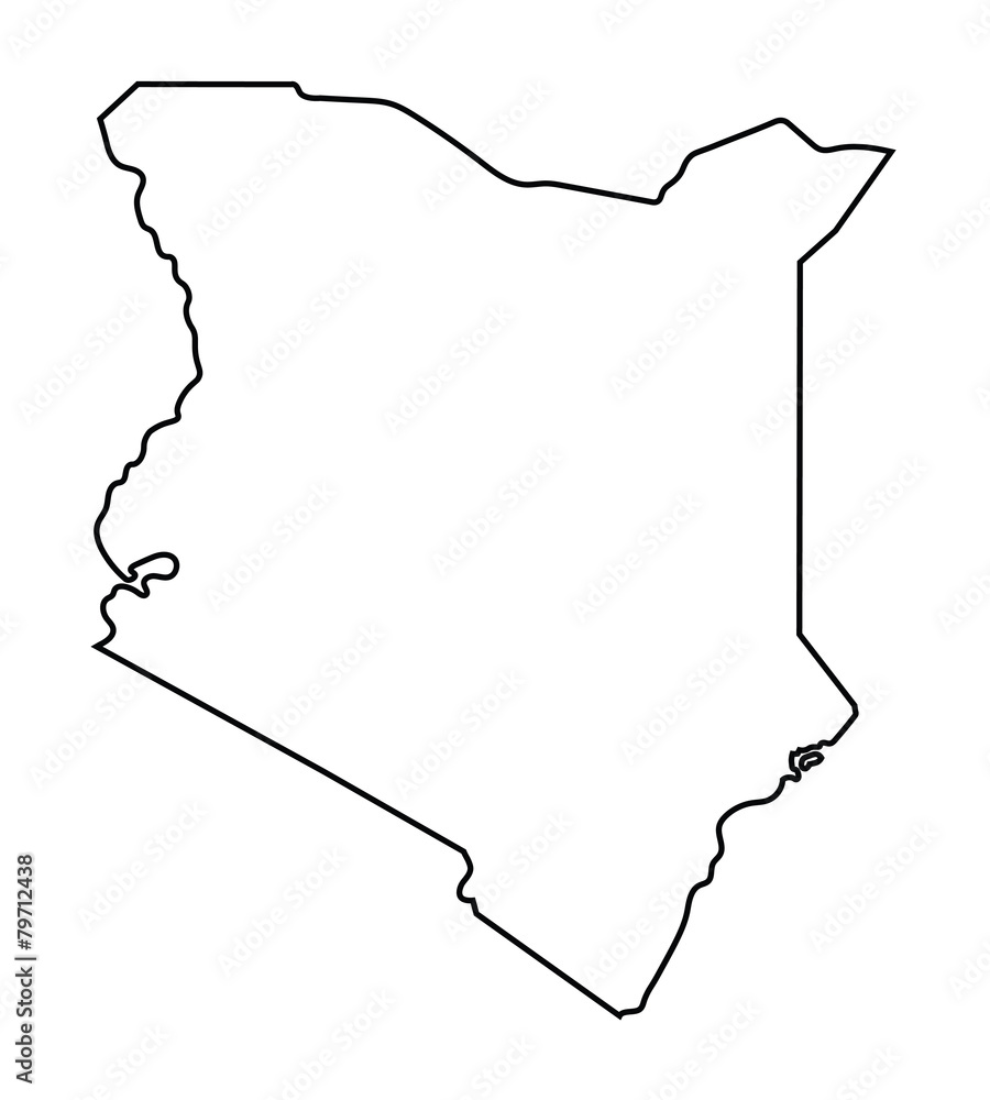 black abstract outline of Kenya map Stock Vector | Adobe Stock