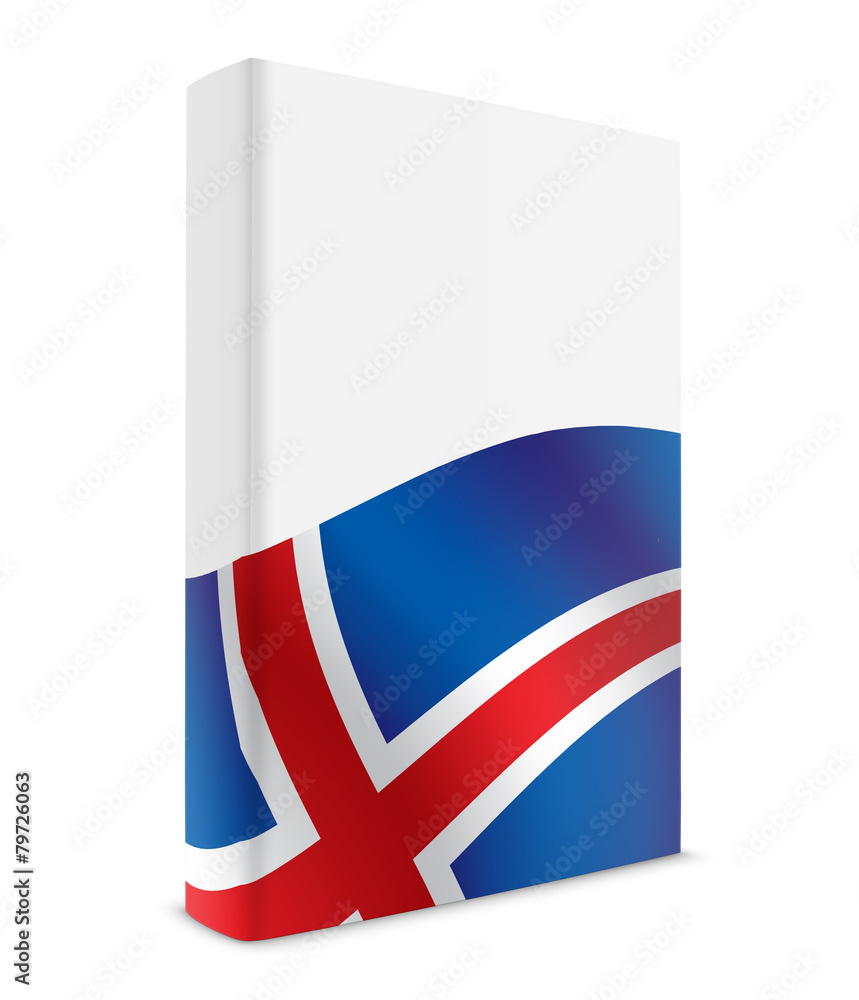 Iceland book cover flag white Stock Illustration | Adobe Stock