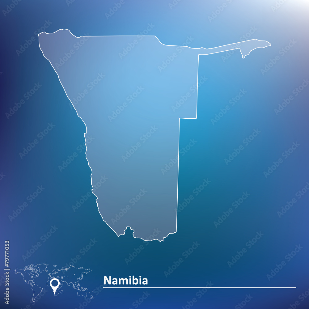map 0f namibia