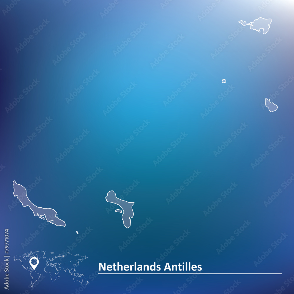 Poster Map of Netherlands Antilles – Wall Art | UkPosters
