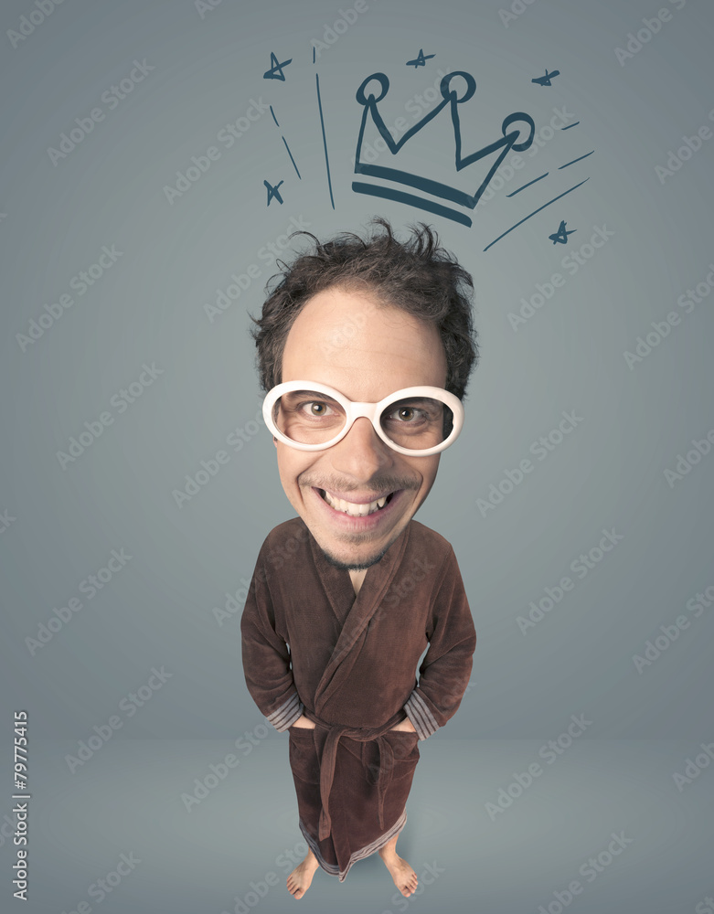 Big head person with crown Stock Photo | Adobe Stock