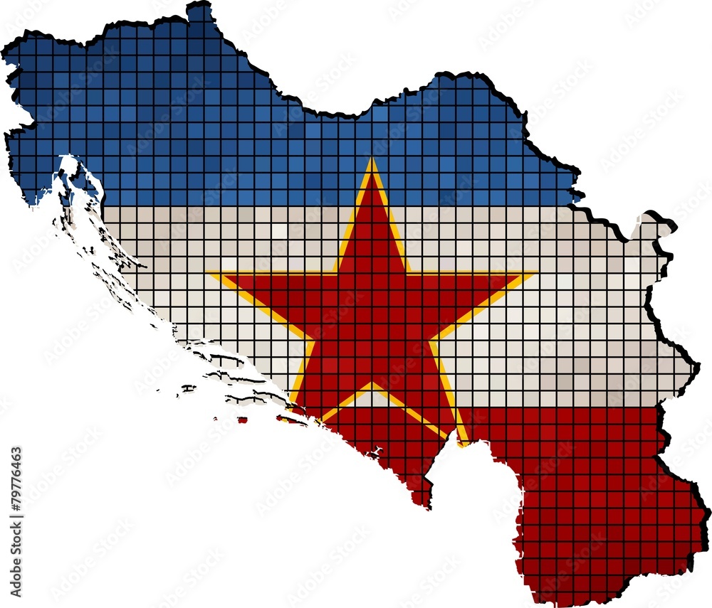 Yugoslavia map with flag inside Stock Vector | Adobe Stock