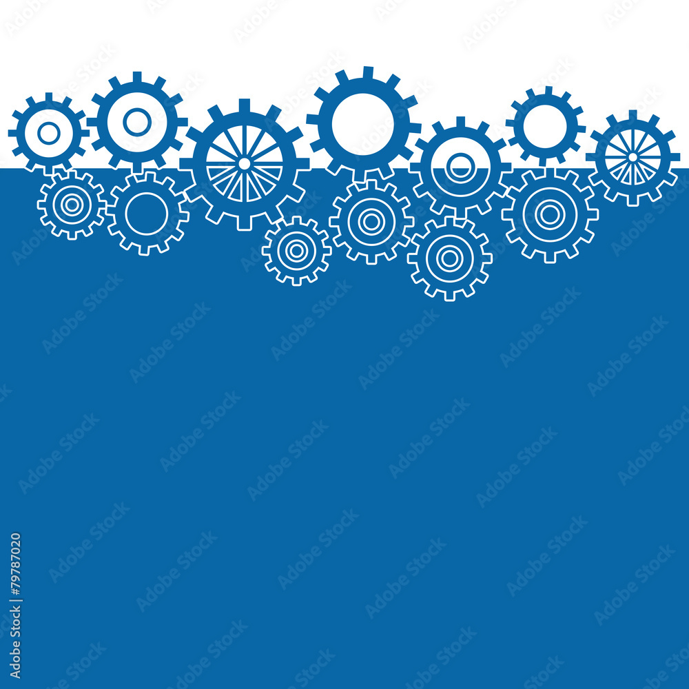 Blue Background With Gears Stock Illustration | Adobe Stock