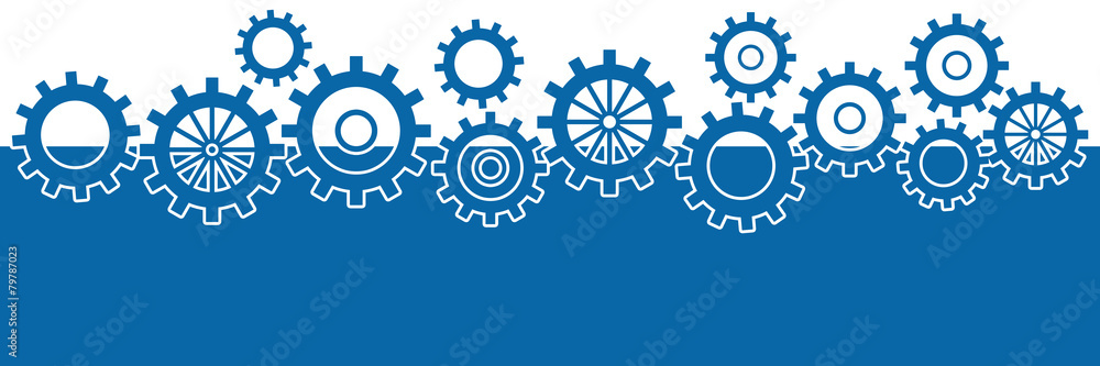 Blue Horizontal Background With Gears Stock Illustration | Adobe Stock