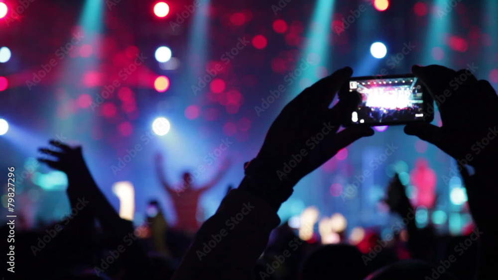 Photographing with smartphone during a concert Stock Video | Adobe Stock