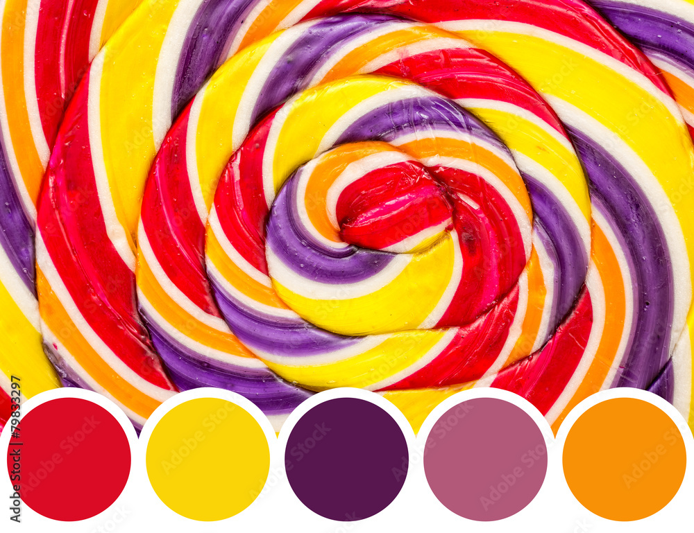 Color Palette Of Retro Lollipop Abstract Stock Photo | Adobe Stock