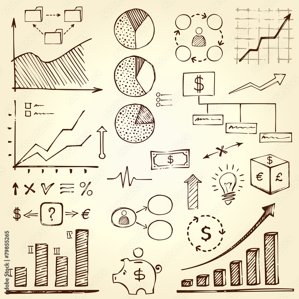 Doodle Diagrams Stock Vector | Adobe Stock