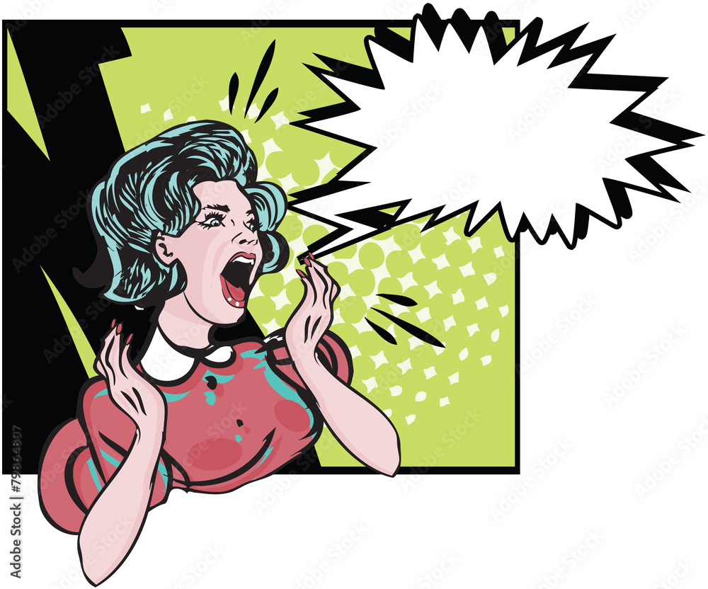 Desperate woman - retro clip art Illustration Stock Illustration ...