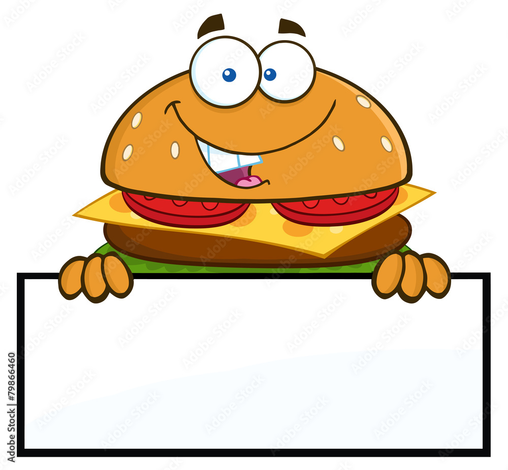 Hamburger Cartoon Character