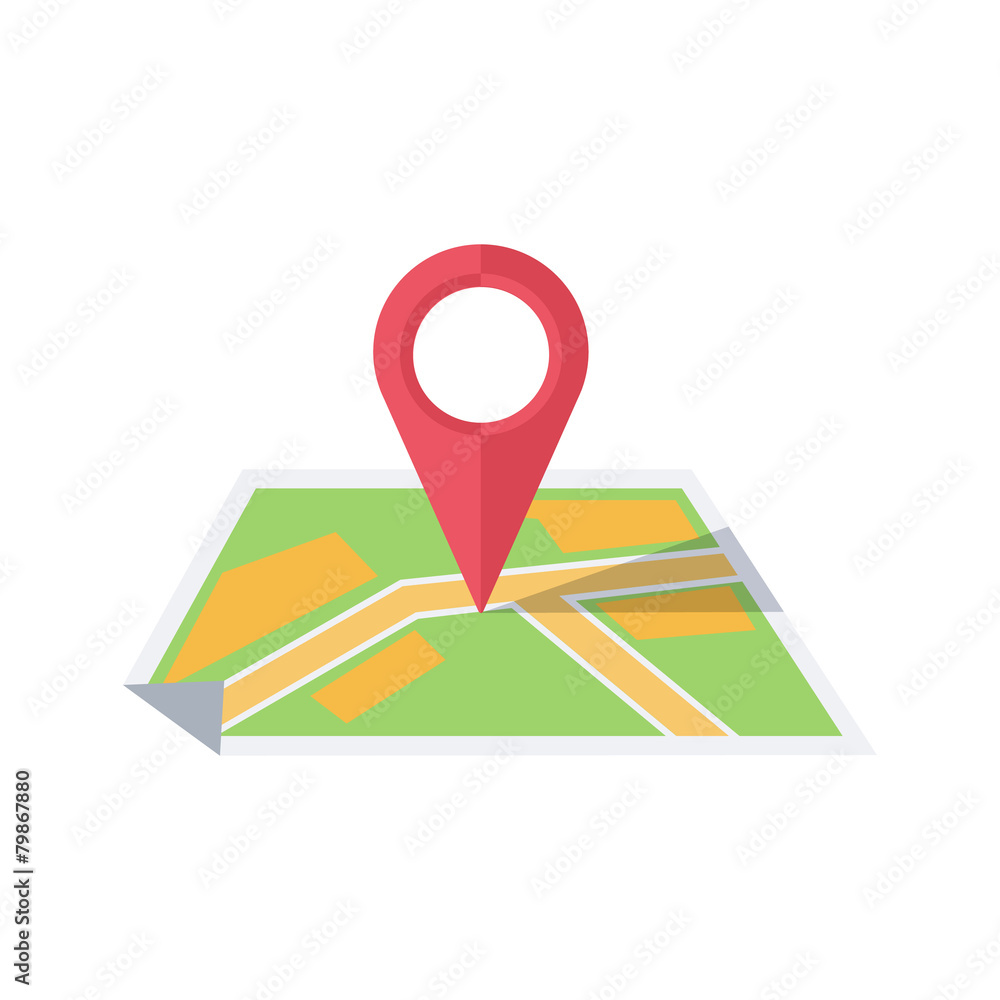 Map with pointer. Stock Vector | Adobe Stock