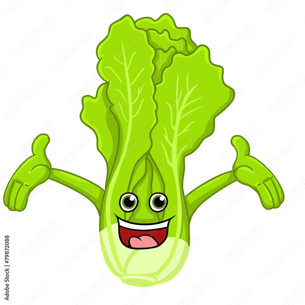 lettuce cartoon Stock Illustration | Adobe Stock
