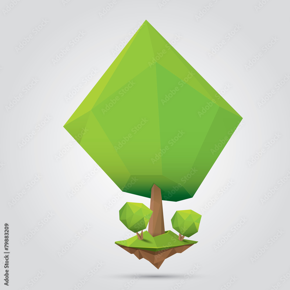 Conceptual polygonal tree. vector Illustration Stock Vector | Adobe Stock